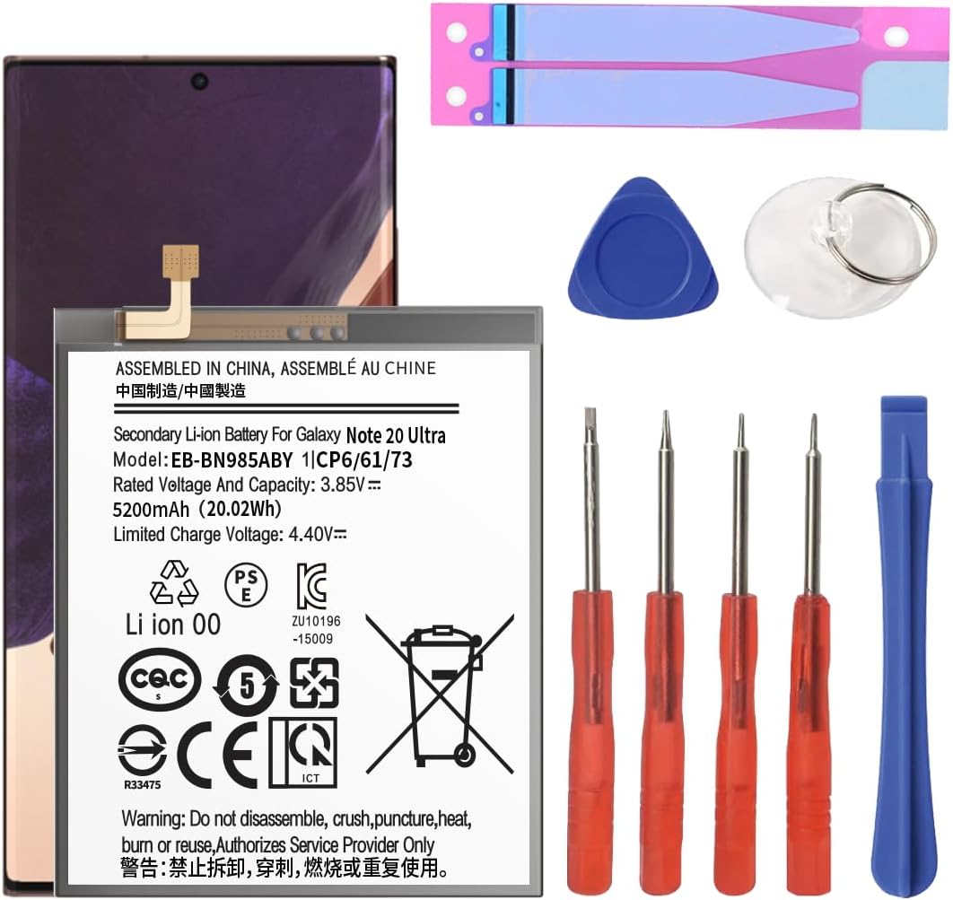 Note 20 Ultra Battery, 5200mAh Upgraded 2024 New 0 Cycle Battery ...