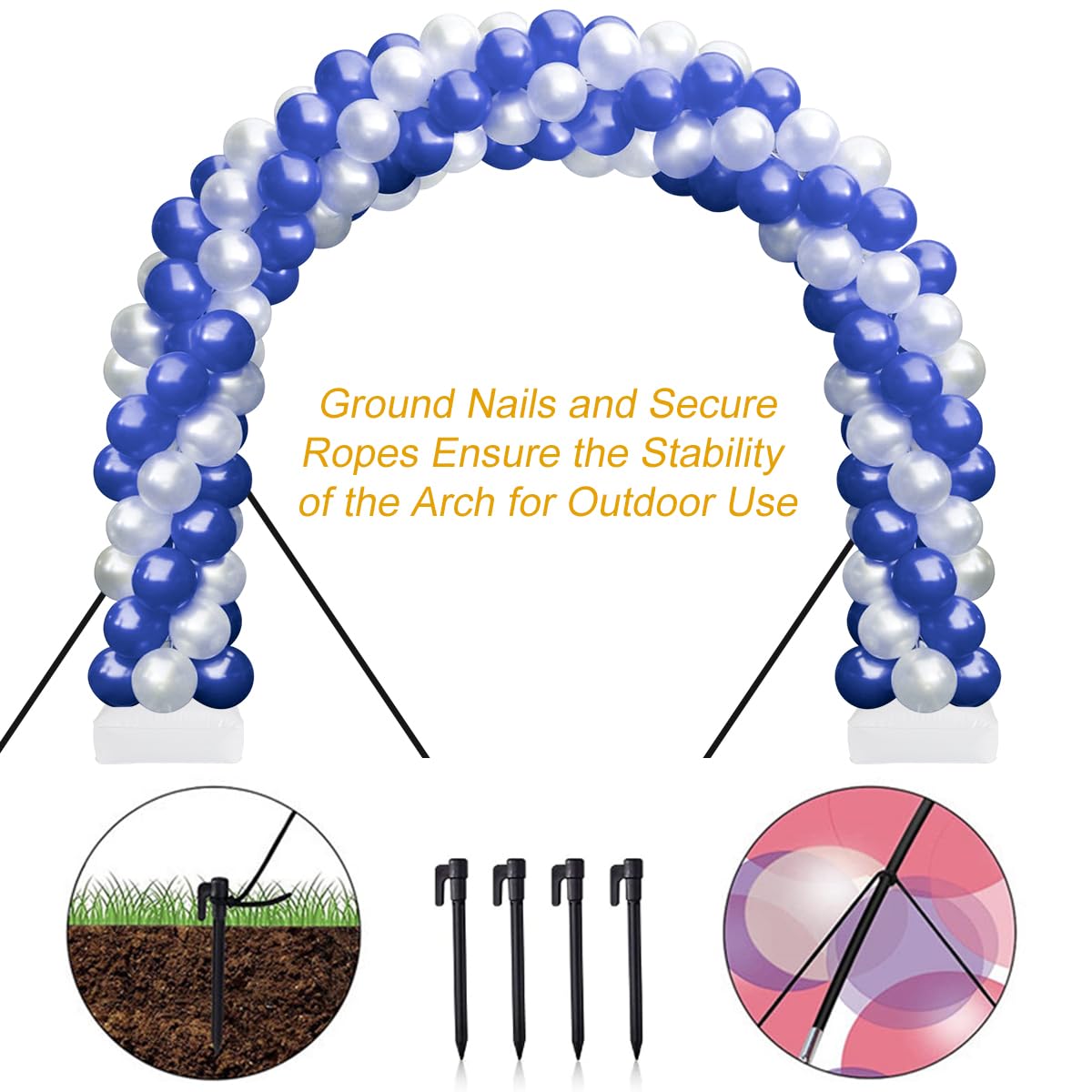 RUBFAC Balloon Arch Kit, 8ft Tall & 9ft Wide Adjustable Balloon Arch ...