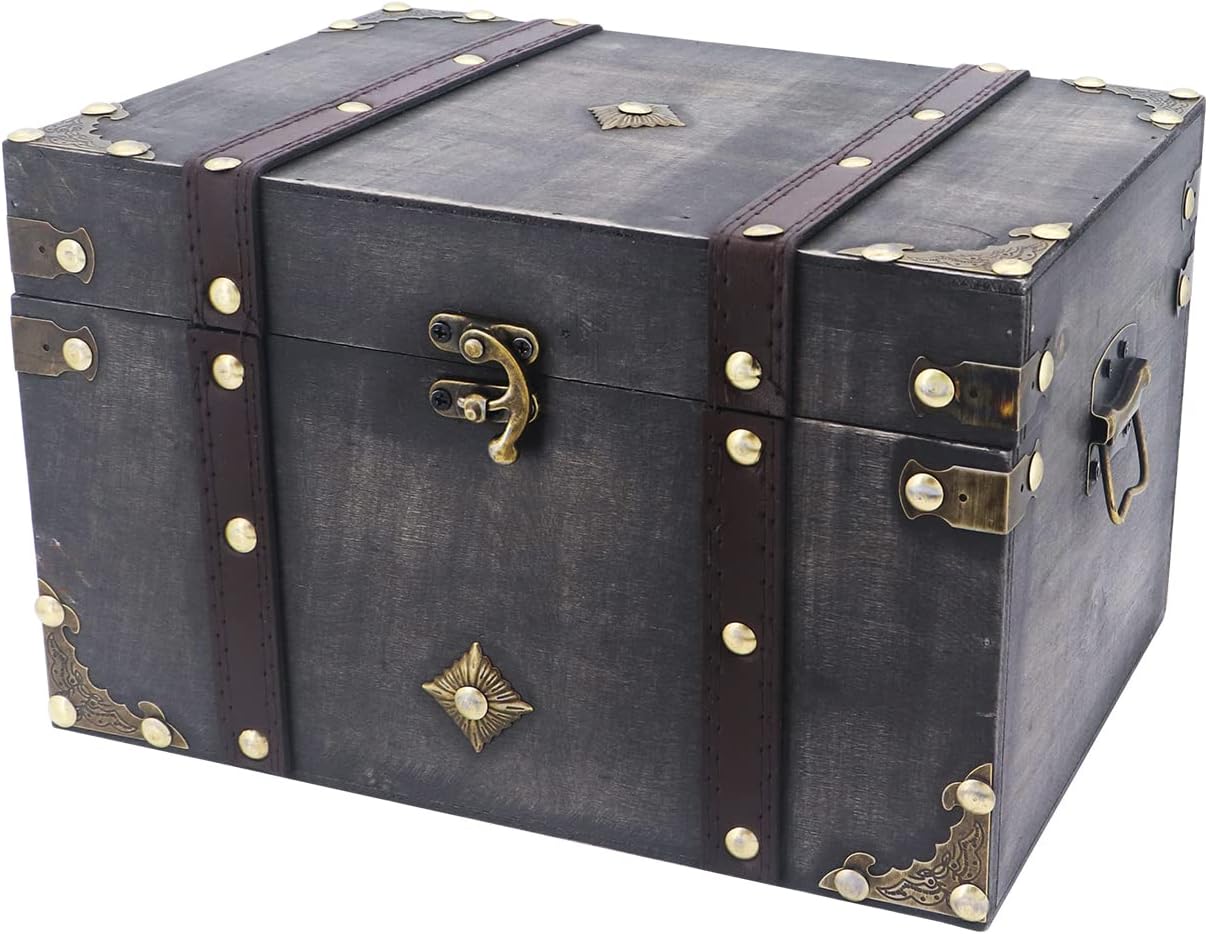 BRYNNBERG | Pirate Treasure Chest Storage Box - Durable Wood & Metal ...