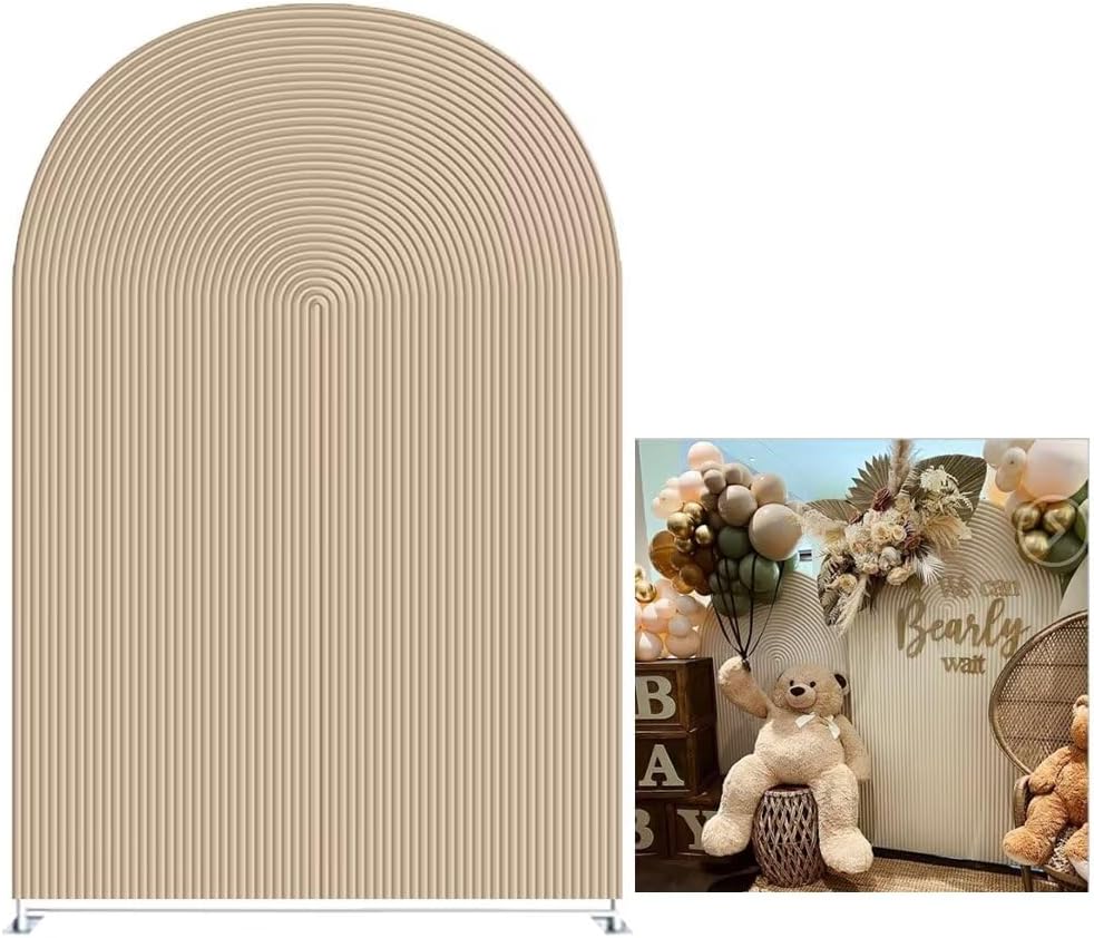 Amazon.com: HUAYI Khaki Ripples Pattern Arch Backdrop Cover for ...