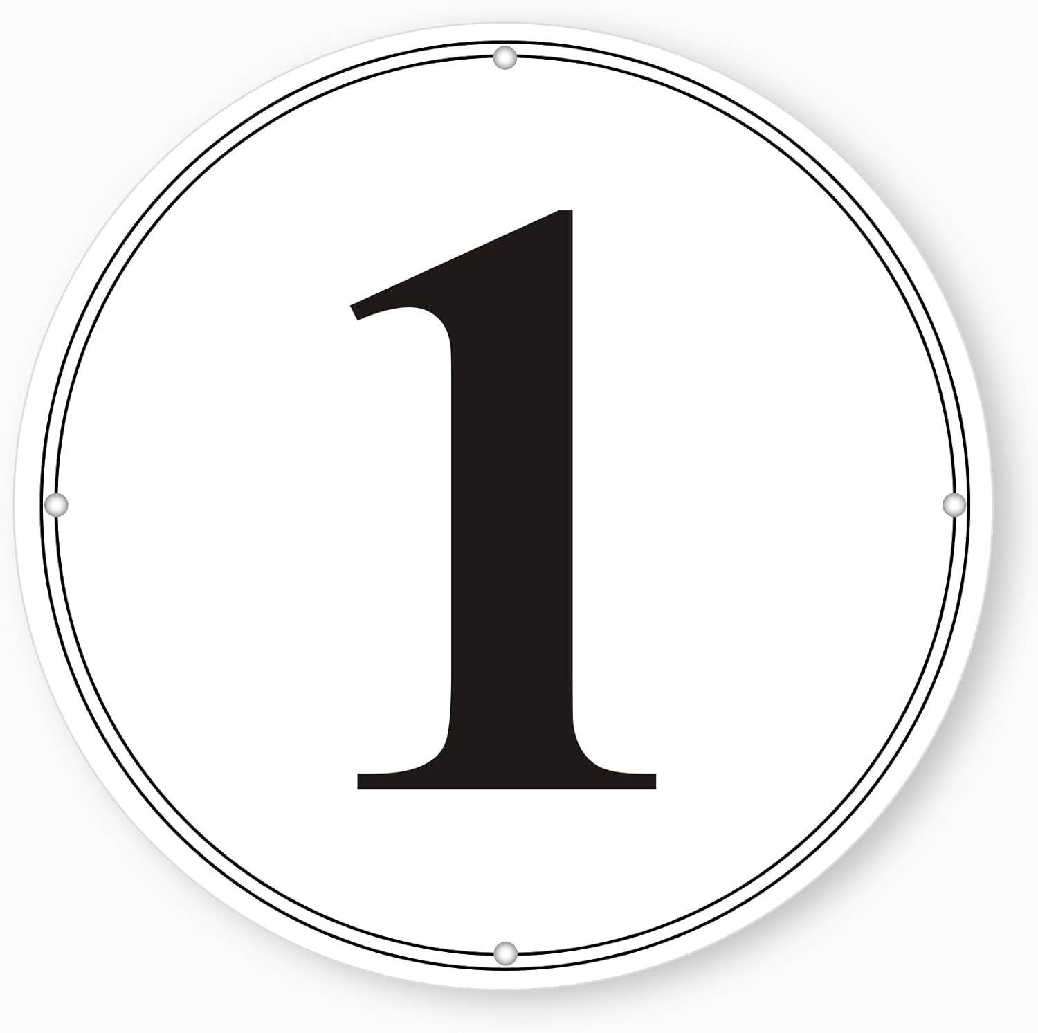 Amazon.com: i-CowFun Premium Round Aluminum Number Signs 1 - Metal 12 ...