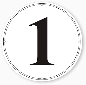 Amazon.com: i-CowFun Premium Round Aluminum Number Signs 1 - Metal 12 ...