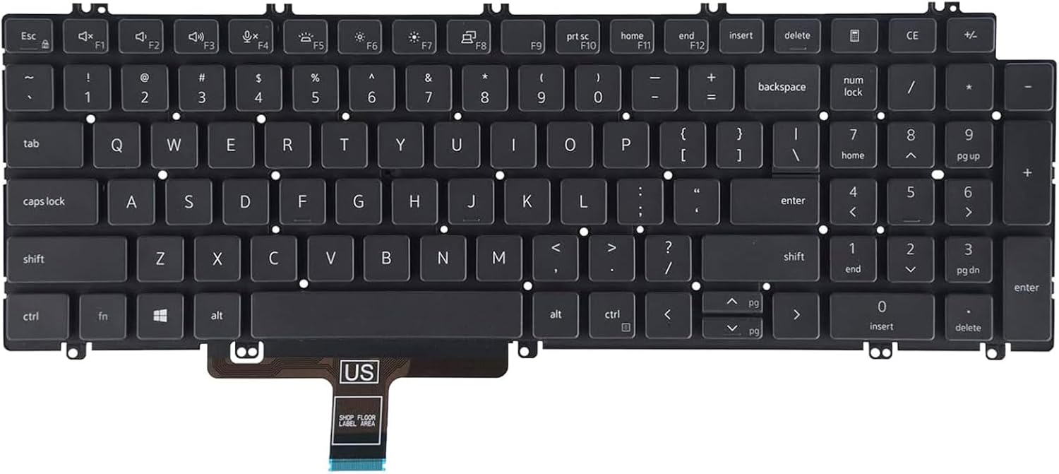Amazon.com: AUTENS Replacement US Keyboard for Dell Latitude 5520 5521 5530 5531 5540 ...
