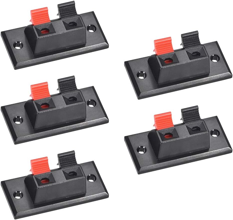 Amazon.com: uxcell 2 Way Spring Speaker Terminal Clip Push Release ...