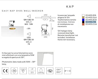 Flos – Spot encastrable Flos Easy Kap Wall Washer – Noir : Amazon.fr: Luminaires et Éclairage