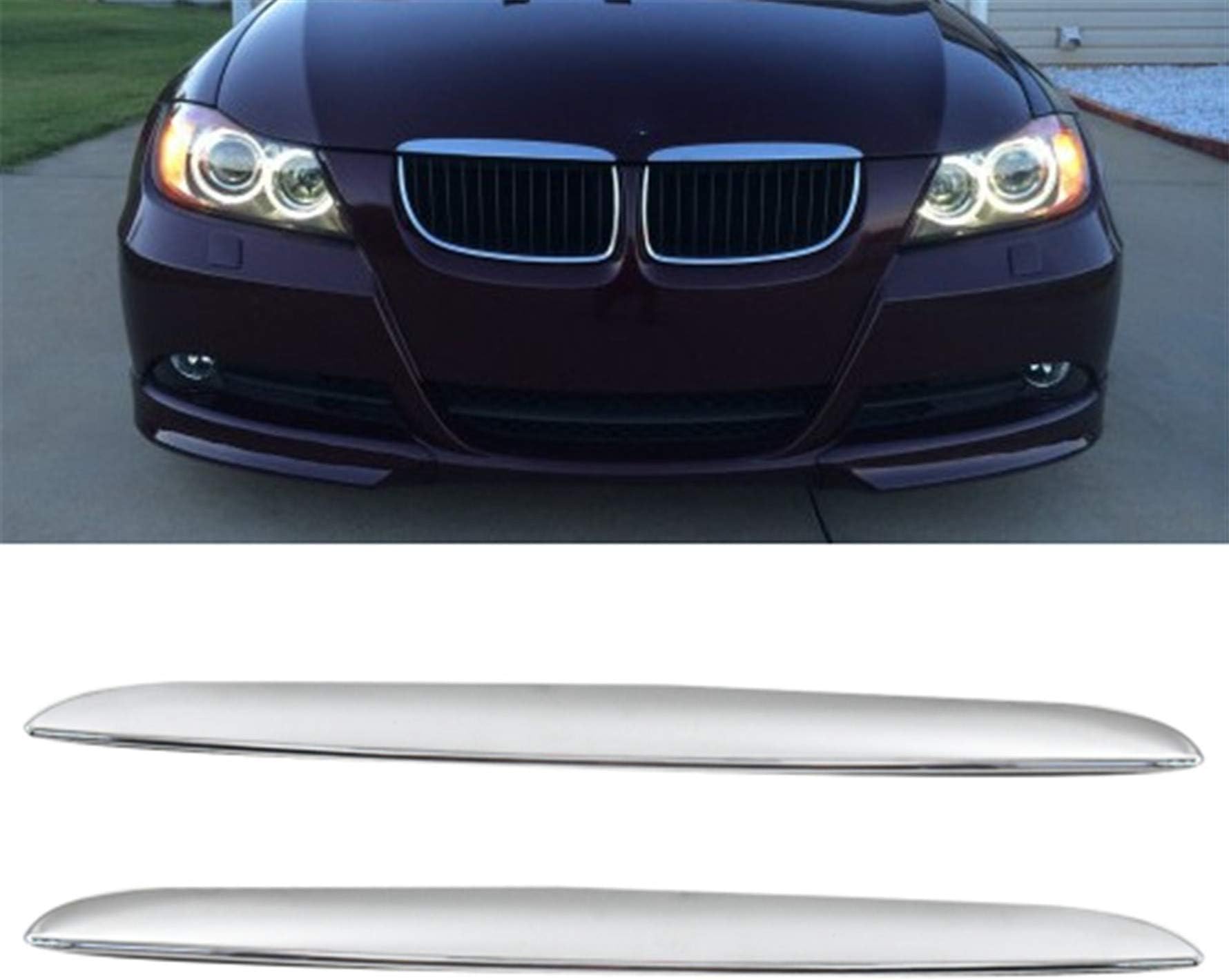 Amazon.com: 2-pieces Chrome Plated Left and Right Hood Trims Above ...