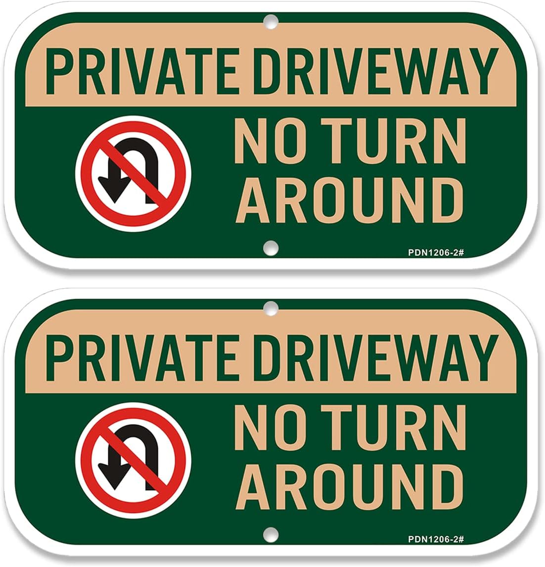 Amazon.com: Phyabe 2 Pack No Turn Around Sign Private driveway, 12" x 6 ...