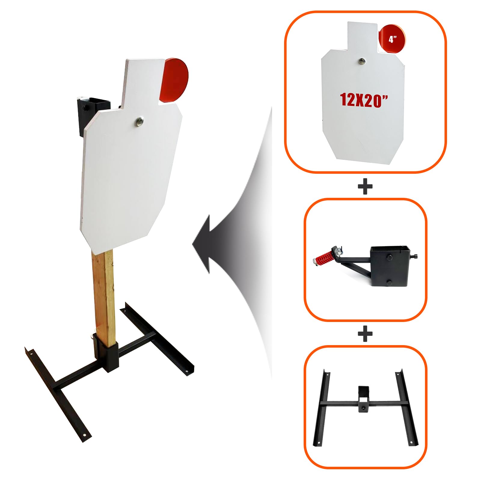 Snapklik.com : ATFLBOX 3/8 Thick AR500 Steel Target Stand System, 12 X ...