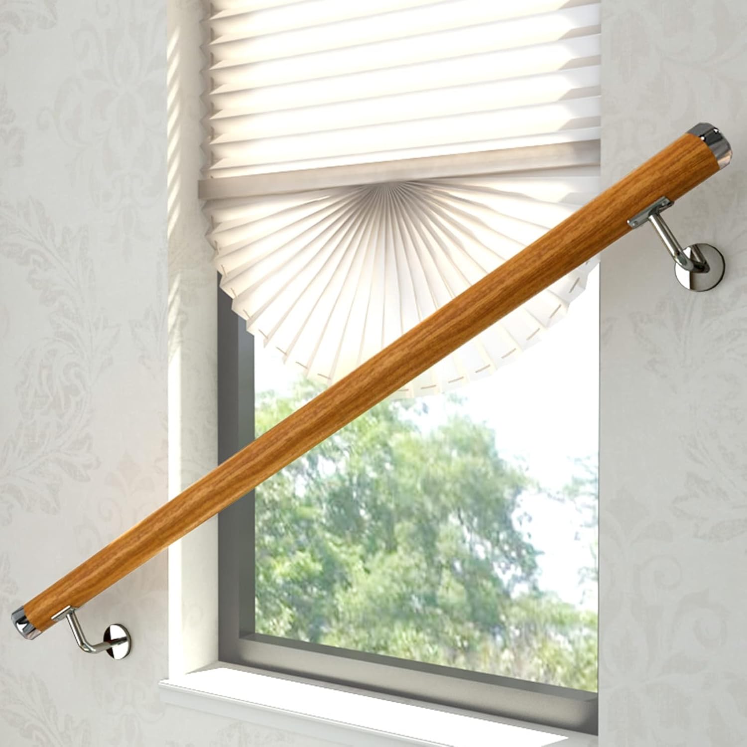 Amazon.com: LVLONG Loft Staircase Handrails with Metal Bracket, Wall ...