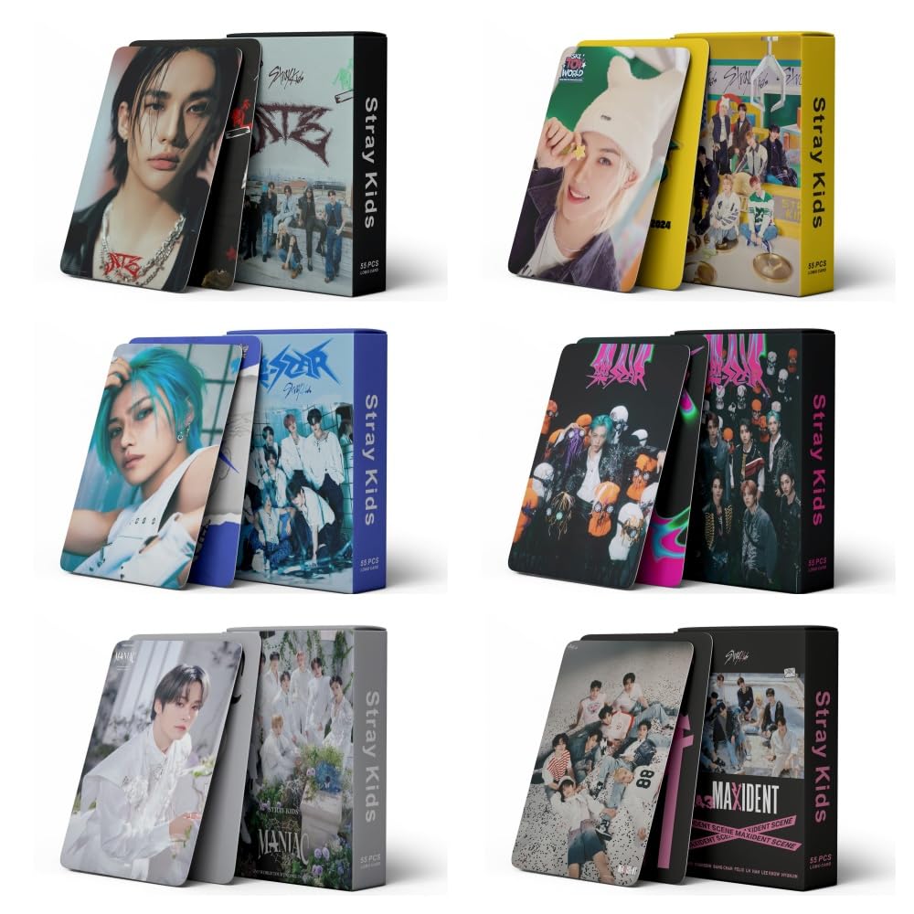 Amazon.com: QXCUSJ 6 Boxes/330Pcs Stray Kids Photocards Kpop Stray Kids ...