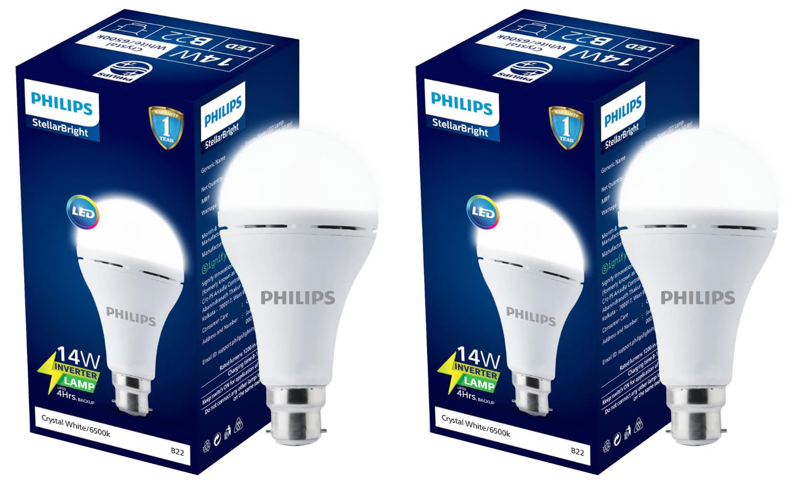 Buy PHILIPS 14W Emergency LED Bulb | Stellar Bright B22 Inverter LED ...