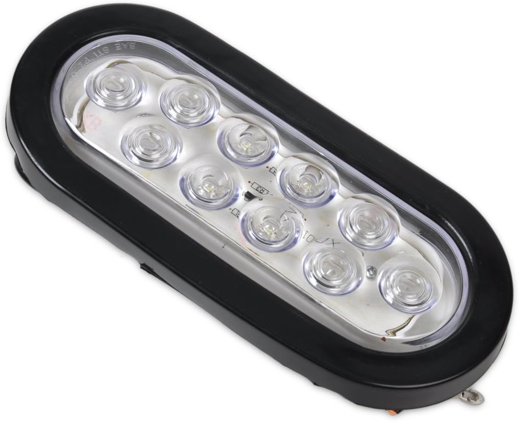 Amazon.com: Oval 6" White LED Reverse Stop Turn Signal Tail Side Marker ...