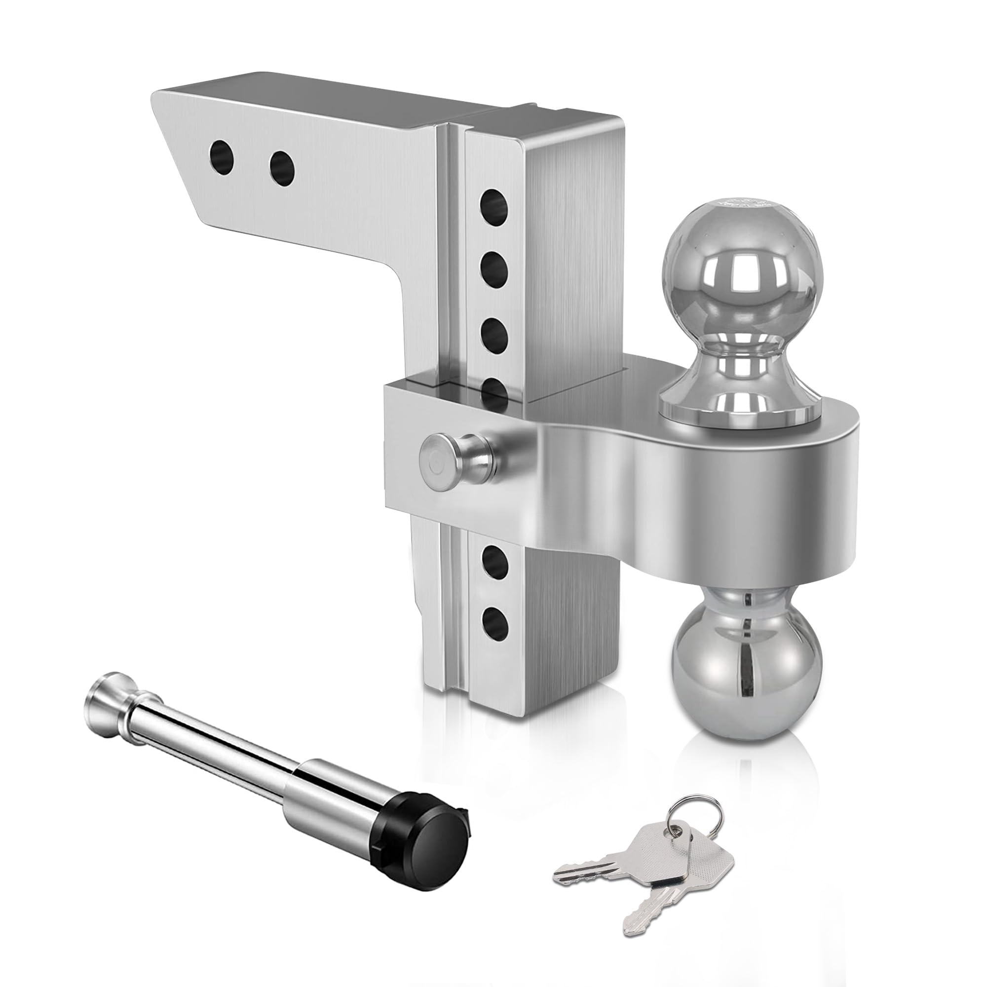 Richeer Aluminum Adjustable Trailer Hitch, Fits 2.5” Receiver, 6” Drop ...