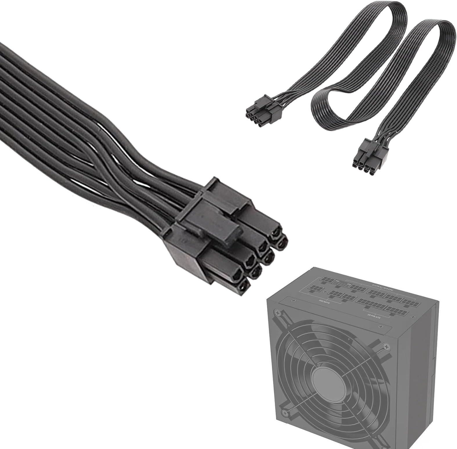 Amazon.co.jp: VGA PCIE 電源ケーブル,8 ピン VGA カード電源コネクタ - VGA グラフィックス延長ケーブル、8 ...