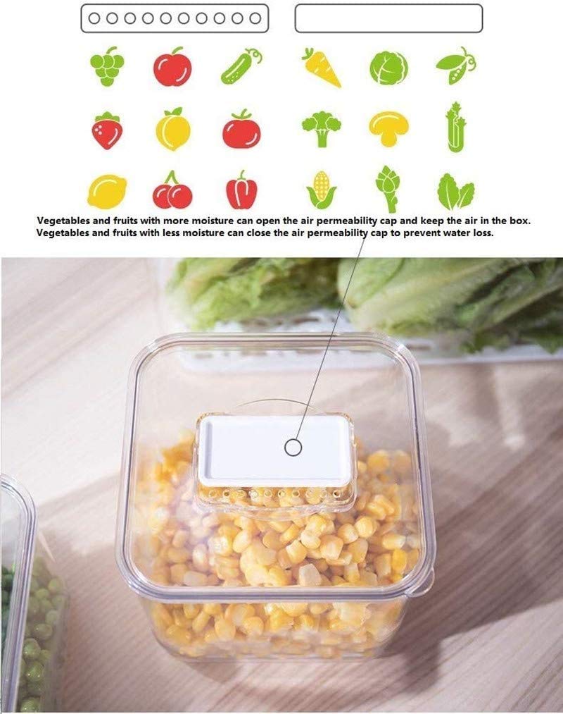 Fruit And Vegetable Containers 5 PCS Large Fruit Containers For Fridge