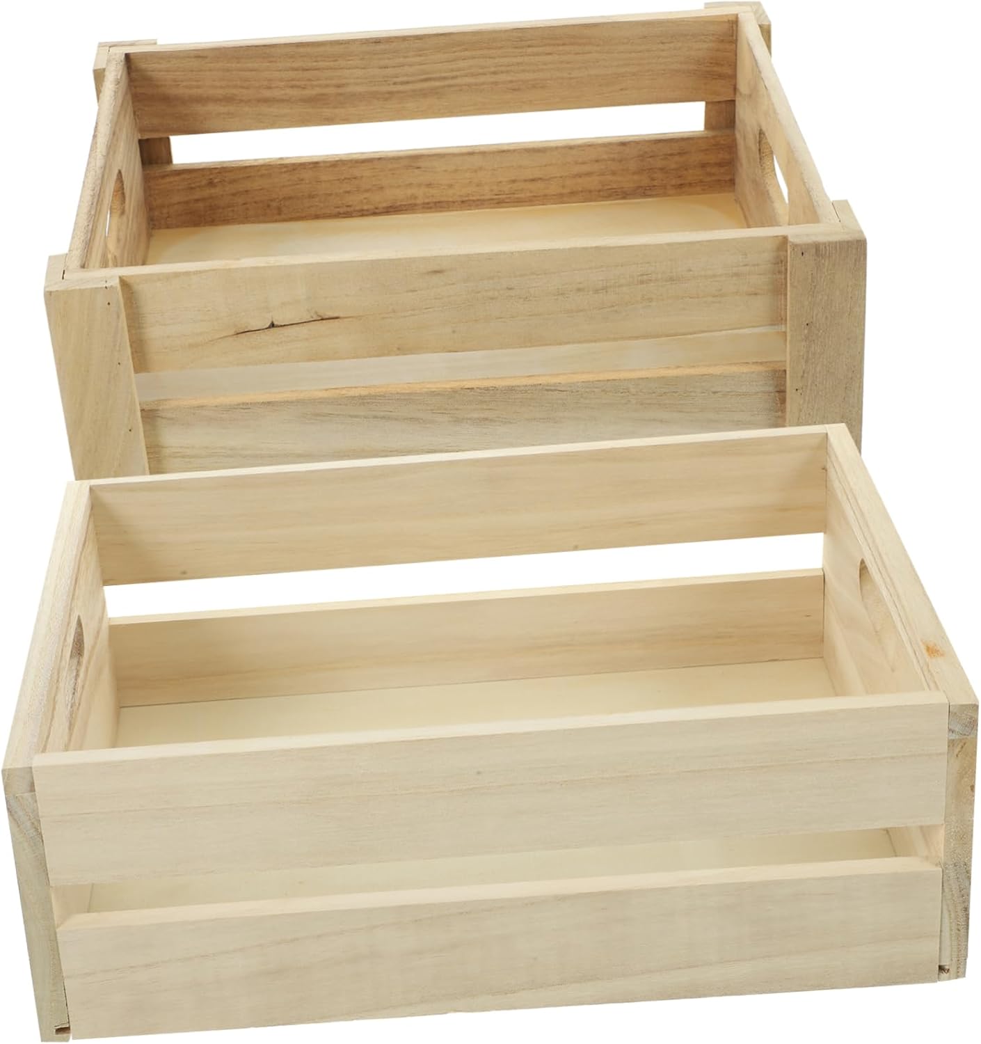 COLLBATH Wooden Crate Storage Boxes Vintage Style Crate Large Capacity ...