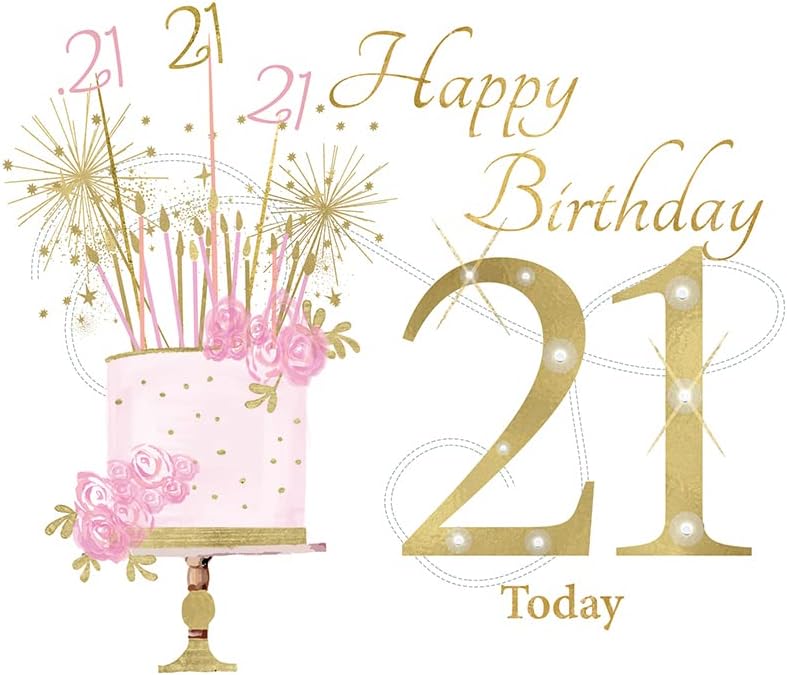 Rush Design Female Age 21 Milestone Large Birthday Card - 21st - Floral ...