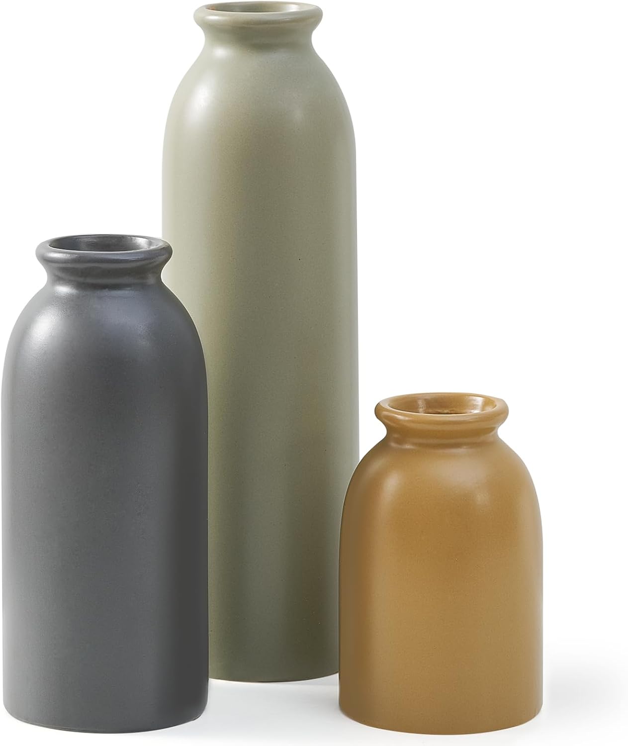 Amazon.com: 3PCS Ceramic Vase Set for Pampas Grass, Modern Boho Home ...