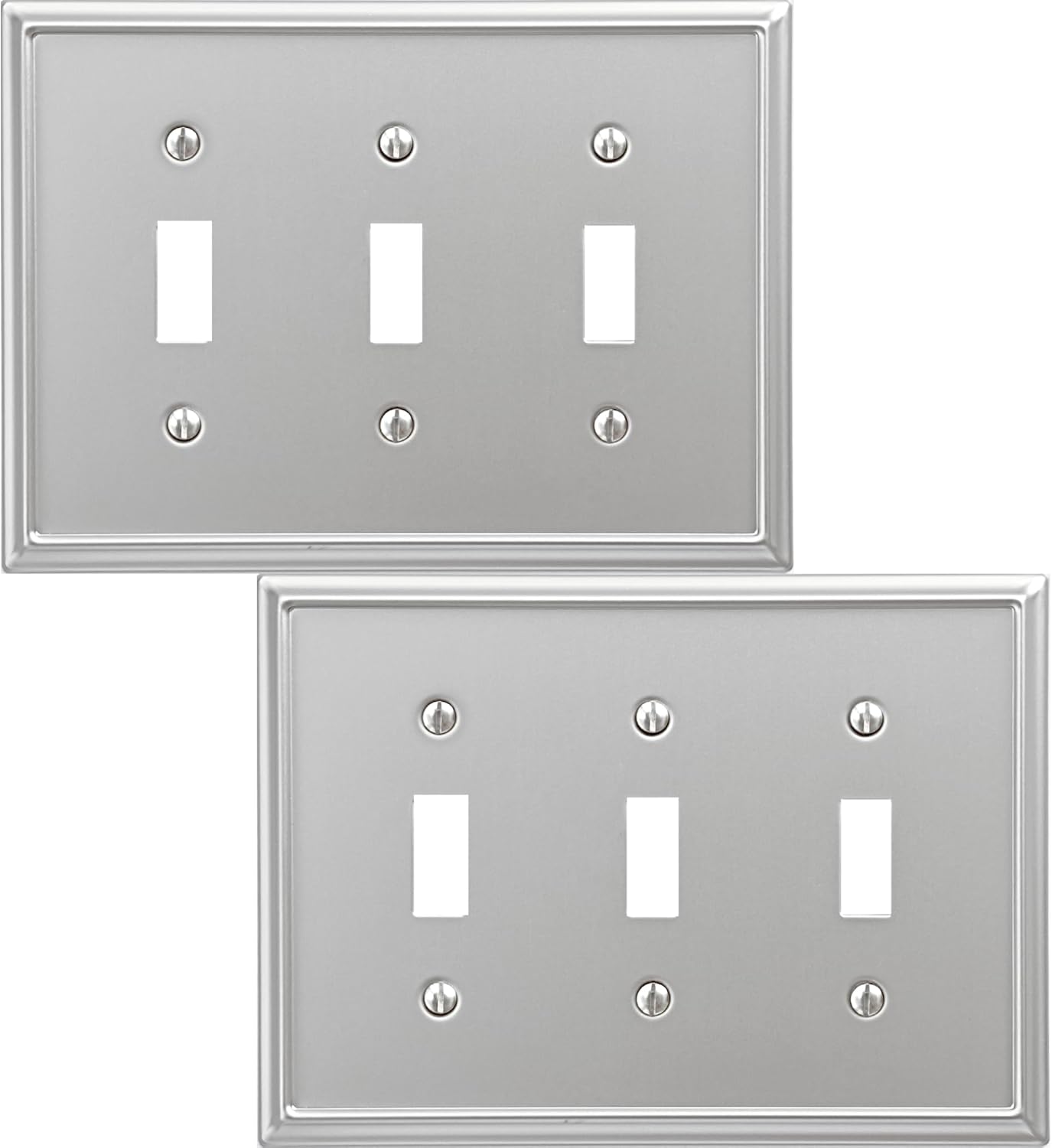 OKAWYC Triple Toggle Light Switch Cover Aria Metal Wall Plate, 2-Pack ...