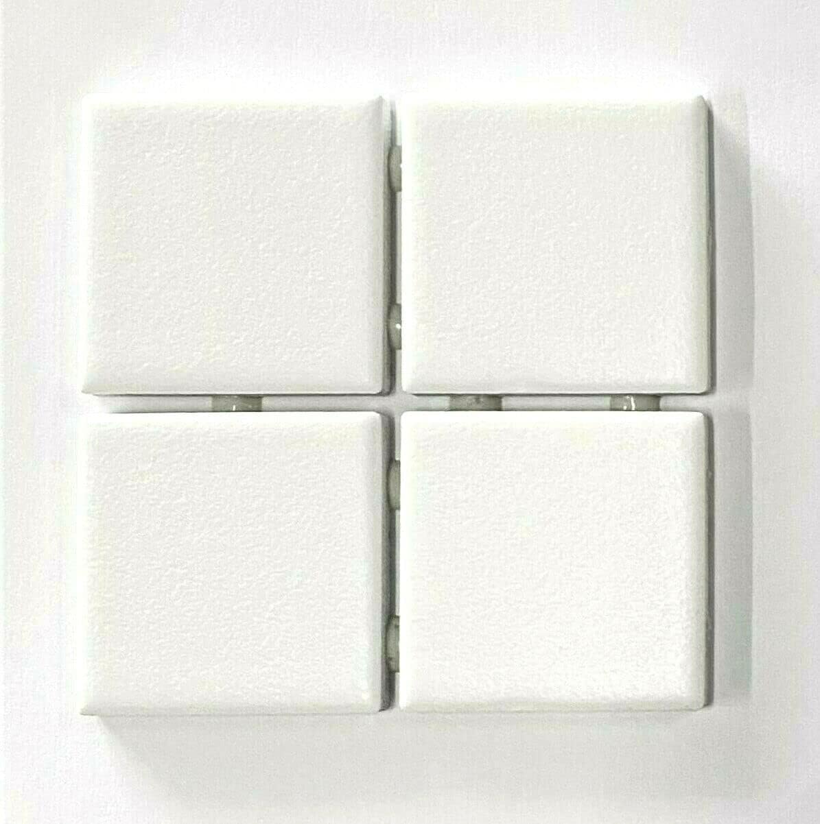 2" x 2" Essential White Matte Finish Ceramic Mosaic Tile on mesh Mount ...