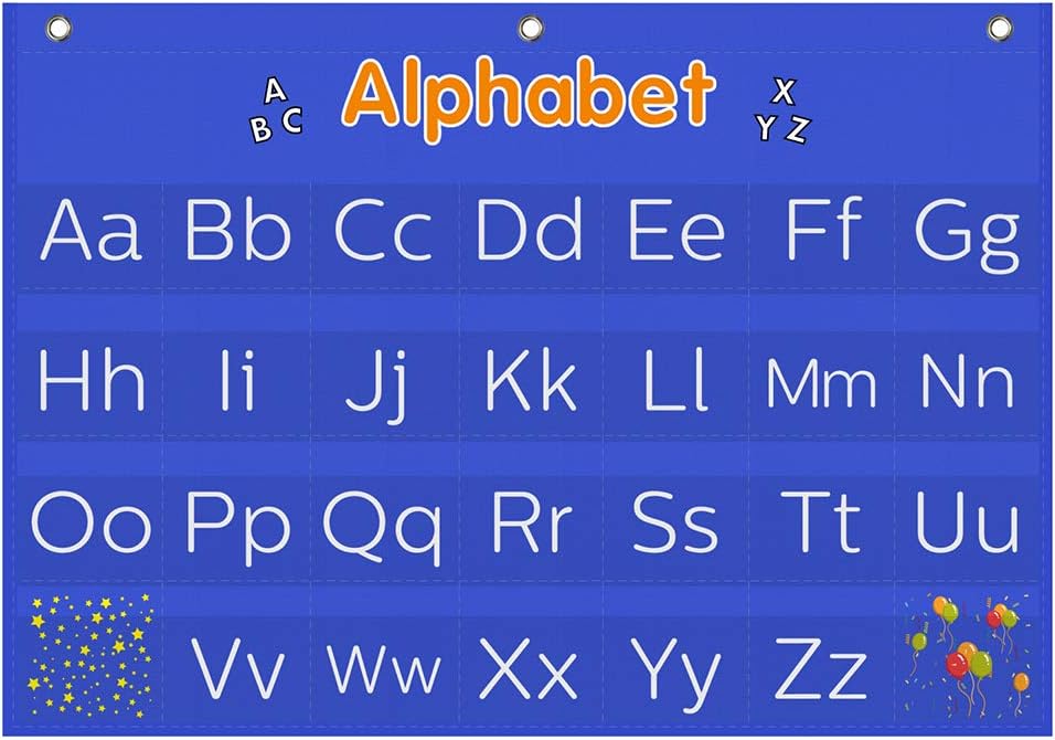 Amazon.com: Alphabet Pocket Chart,Word Recognition Pocket Chart, ABC ...