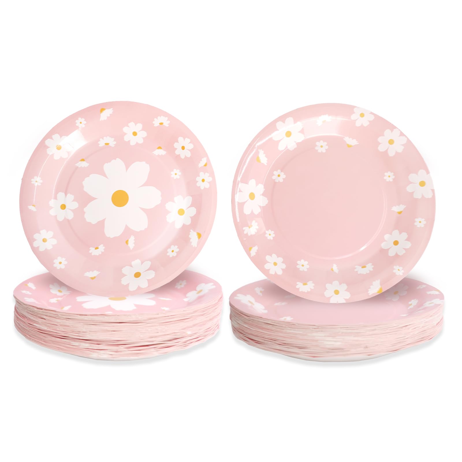 Amazon.com: BERVYOSW 60 PCS Daisy Paper Plates Flower Disposable Party ...