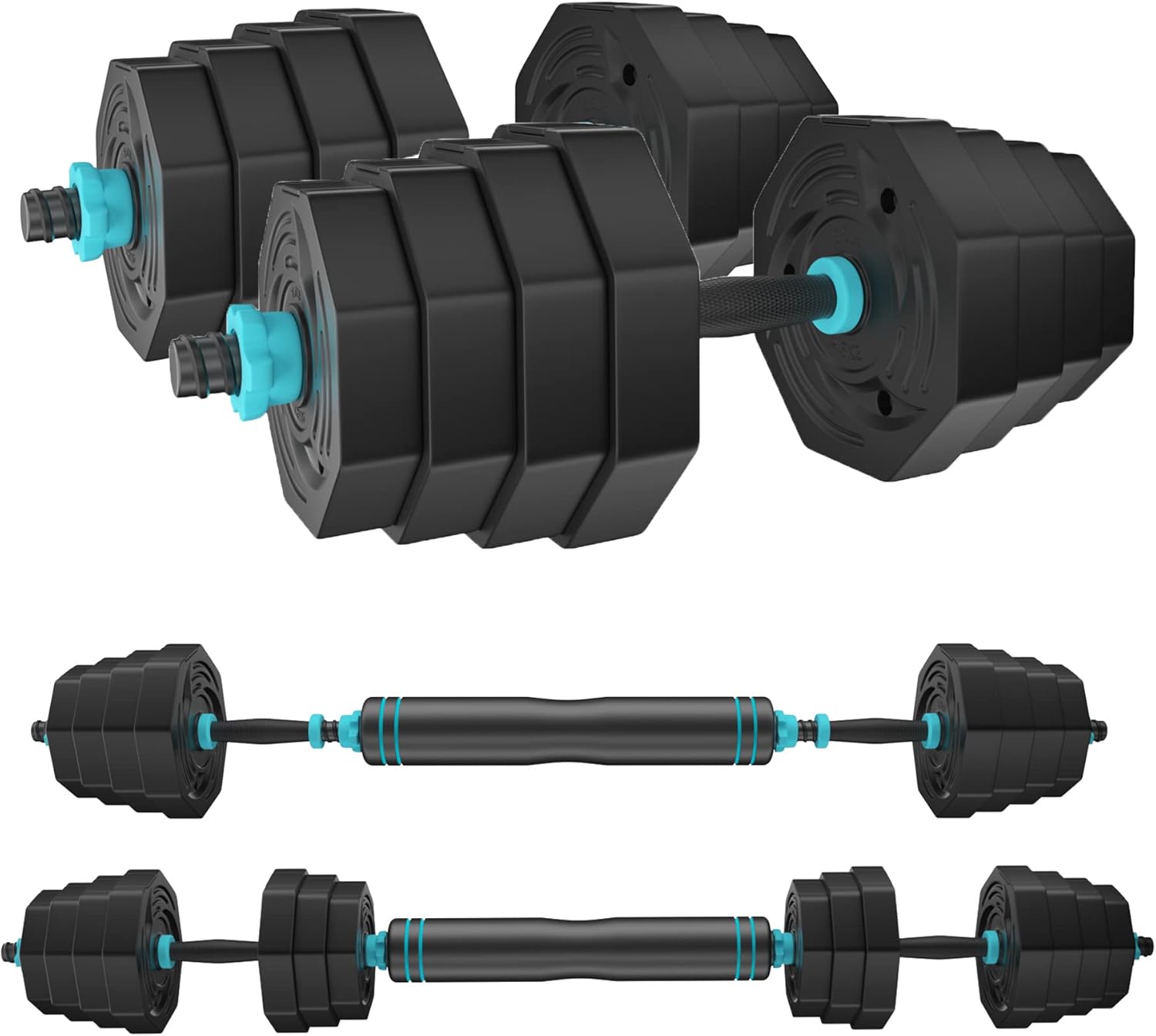 AJUMKER Set di manubri Regolabili da 30 kg con manubri per Allenamento ...