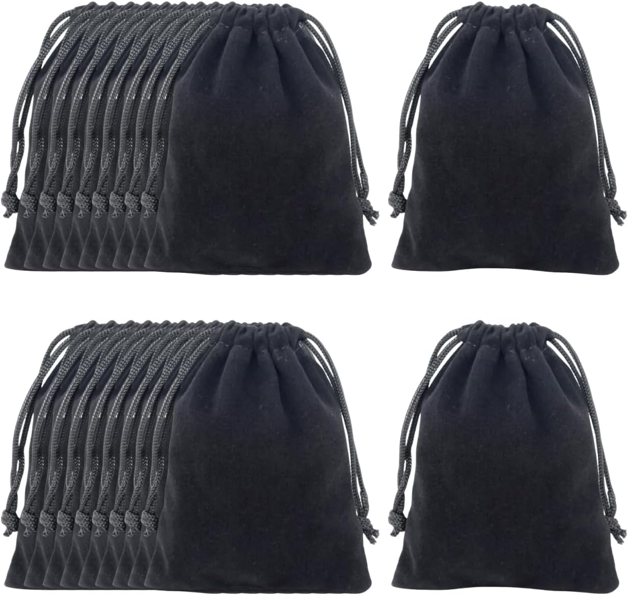 Amazon.com: Honbay 3x4 inches Small Velvet Drawstring Pouches Black ...