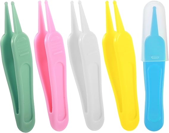 Amazon.com: 5 Pcs Nose Cleaning Tweezers, 5 Colors Baby Nose Picker ...
