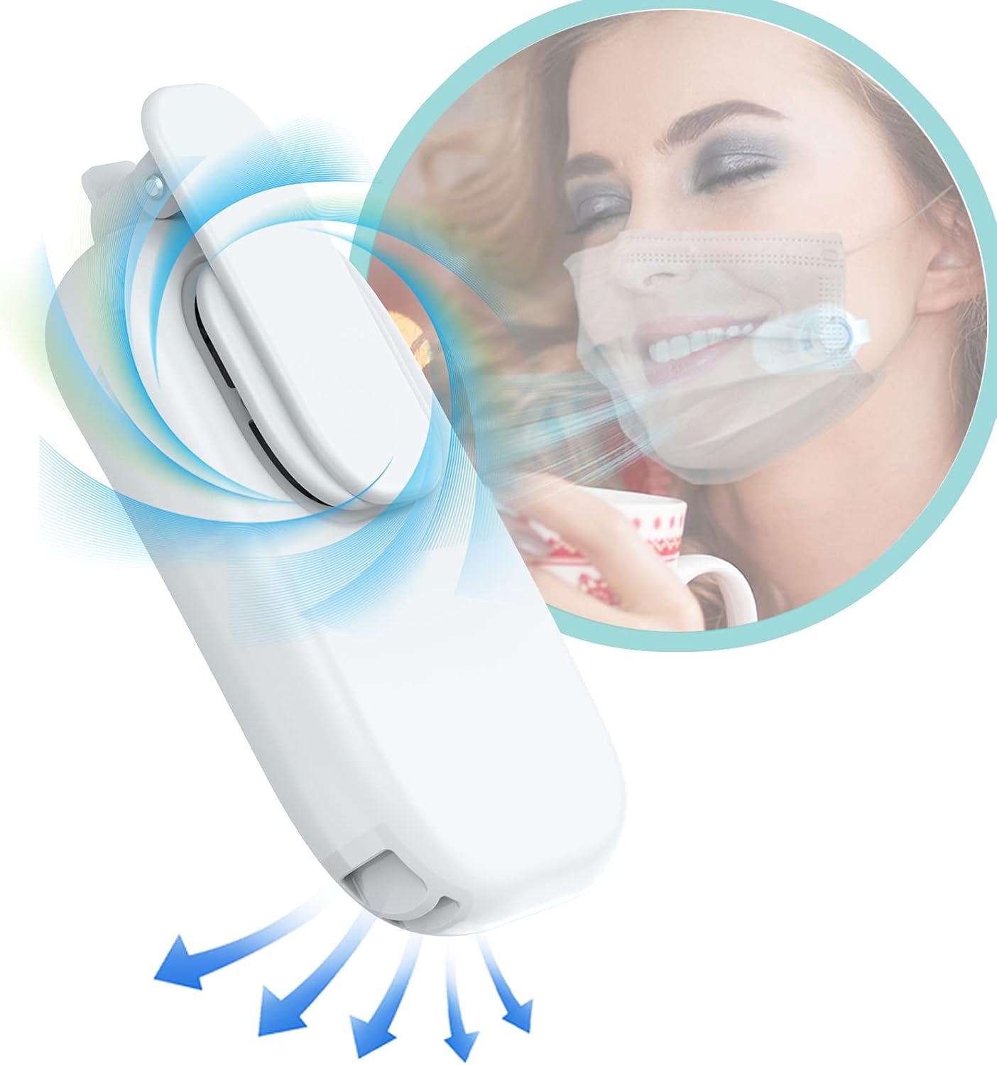 Amazon.com: renemos Face Mask Fan Clip on - Electric Cooling Fan for ...