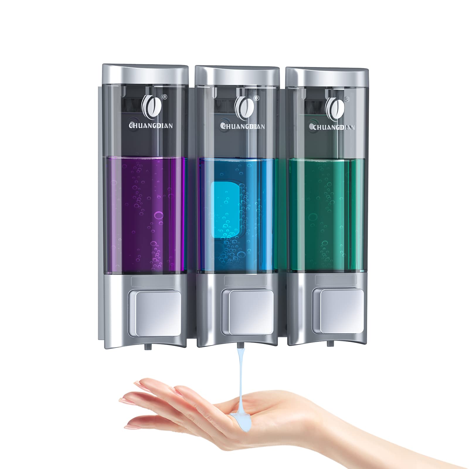 Shampoo Dispenser Wall Mounted Bathroom Liquid Soap Dispenser for ...