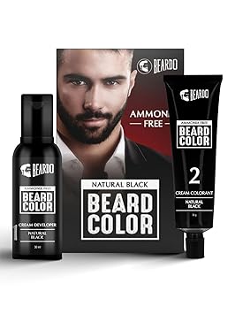 Beardo Beard Color For Men - Natural Black, 60ml | Long Lasting | No ...