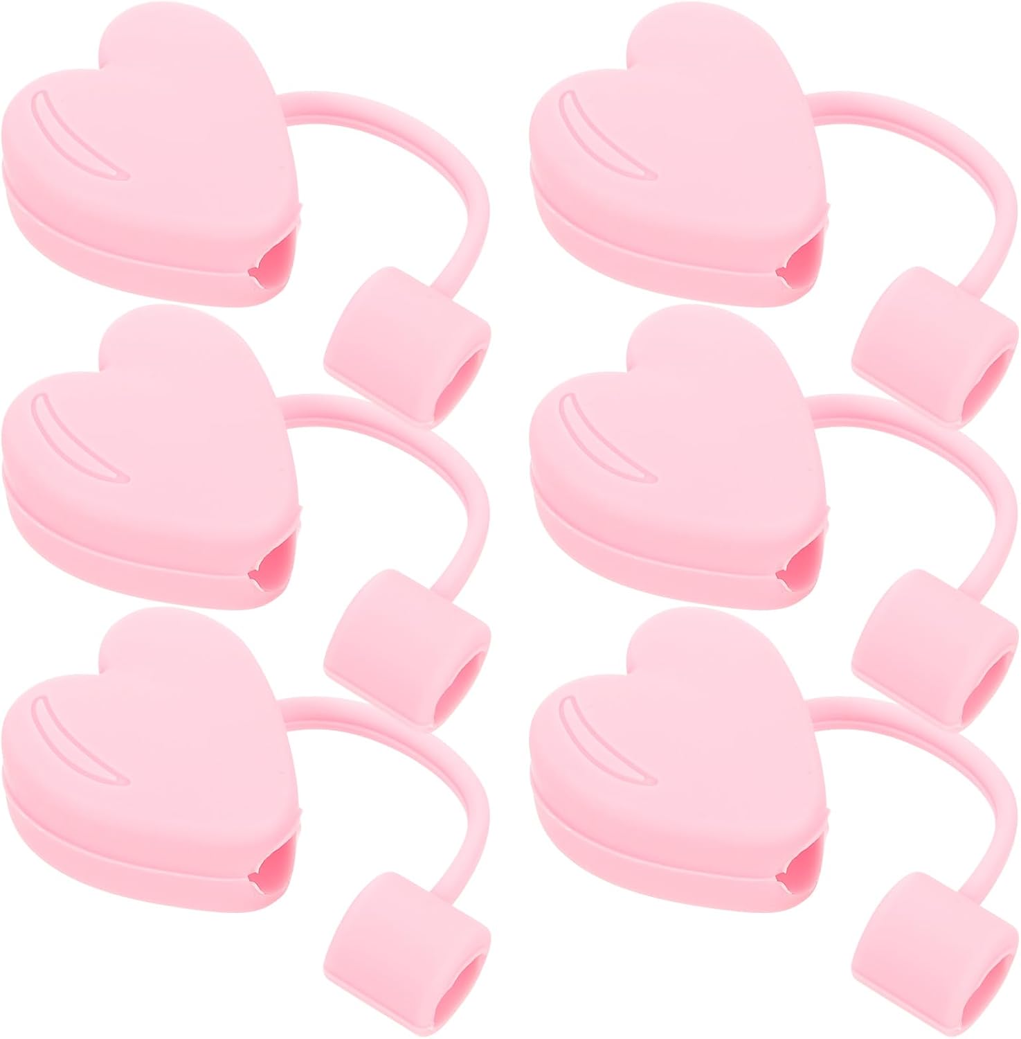 Amazon.com: Operitacx Pink Straw Cover Cap: Silicone Drinking Straw ...