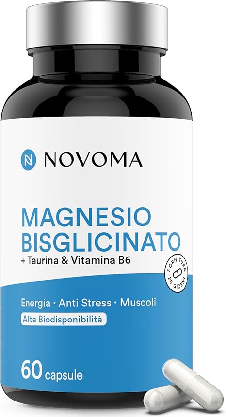 NOVOMA Magnesio Completo, Magnesio Bisglicinato Con Taurina e Vitamina ...