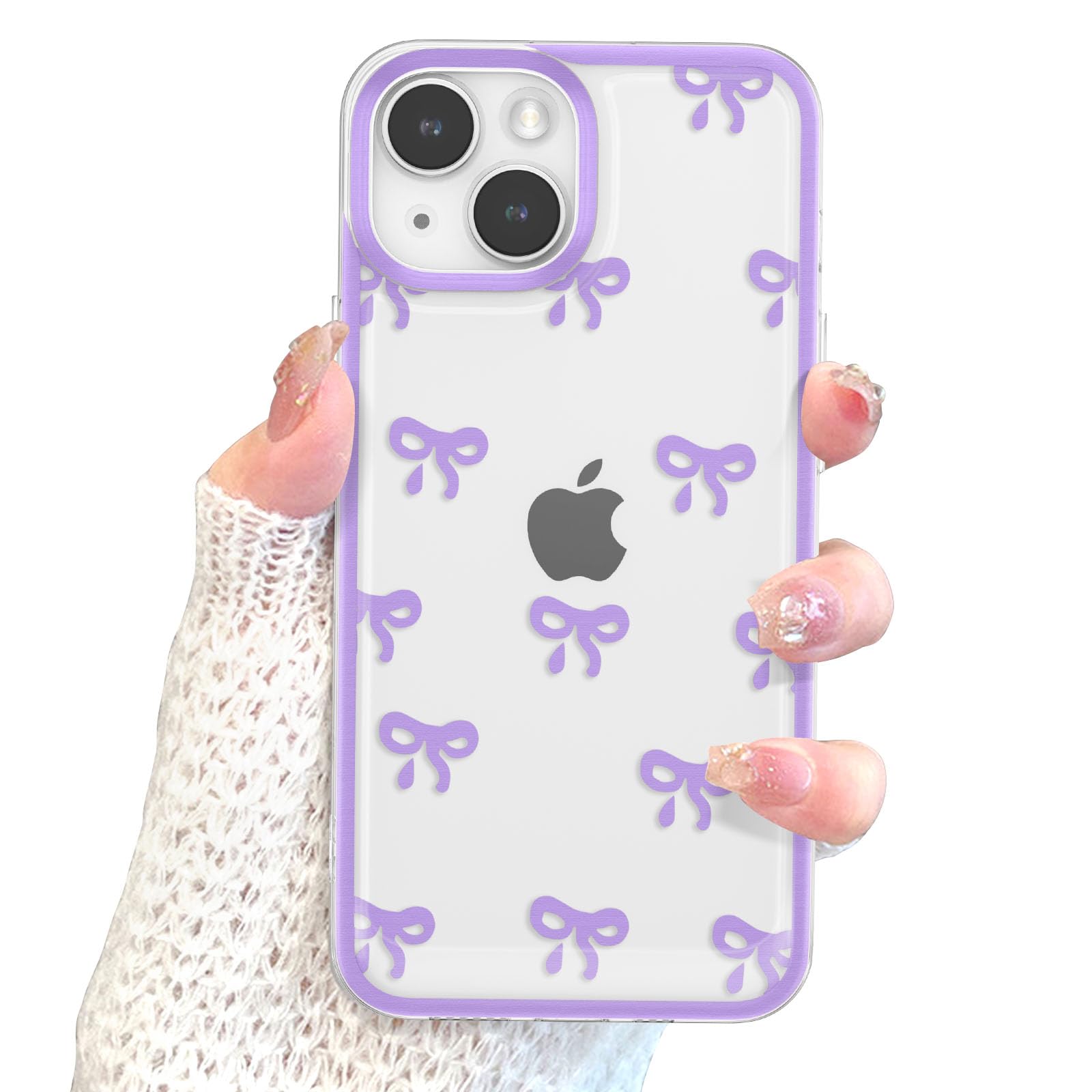 Amazon.com: EYZUTAK Case for iPhone 14 Plus, Clear Cute Ribbon Bowknot Pattern Aesthetic ...