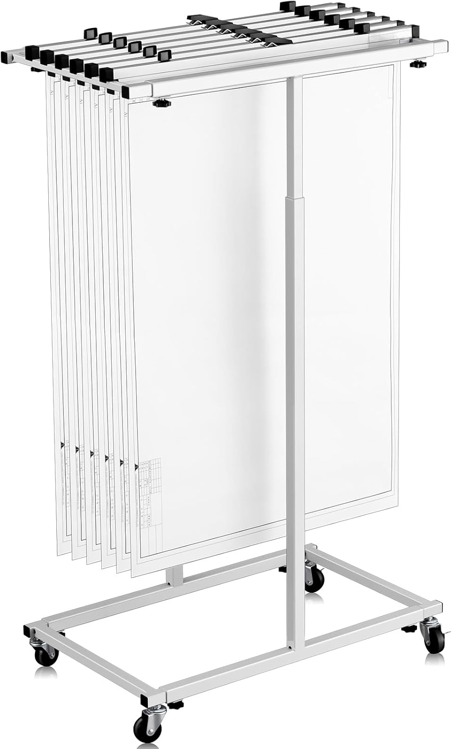 Amazon.com : Kolldenn Mobile Blueprint Storage Rack Adjustable Mobile ...