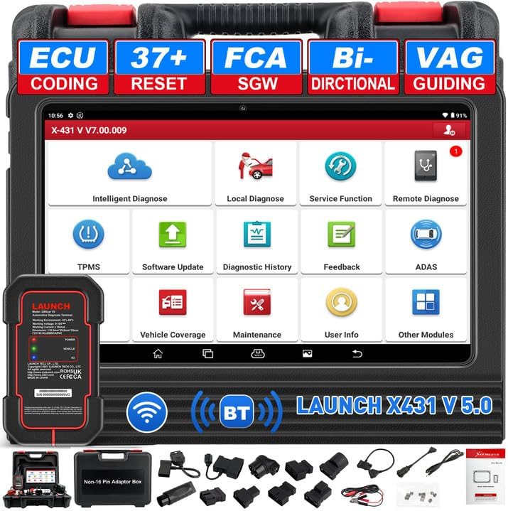 LAUNCH X431 V PRO 5.0 obd2 OBD2 Diagnosegerät OE-Level Alle System,ECU-Codierung mit 37 ...