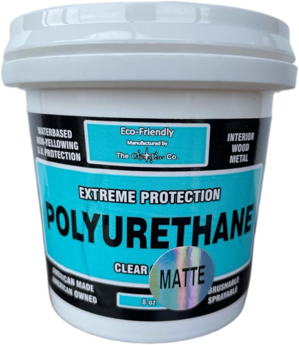 CrystaLac Extreme Protection Water Based Polyurethane (Matte, 8oz Mini ...