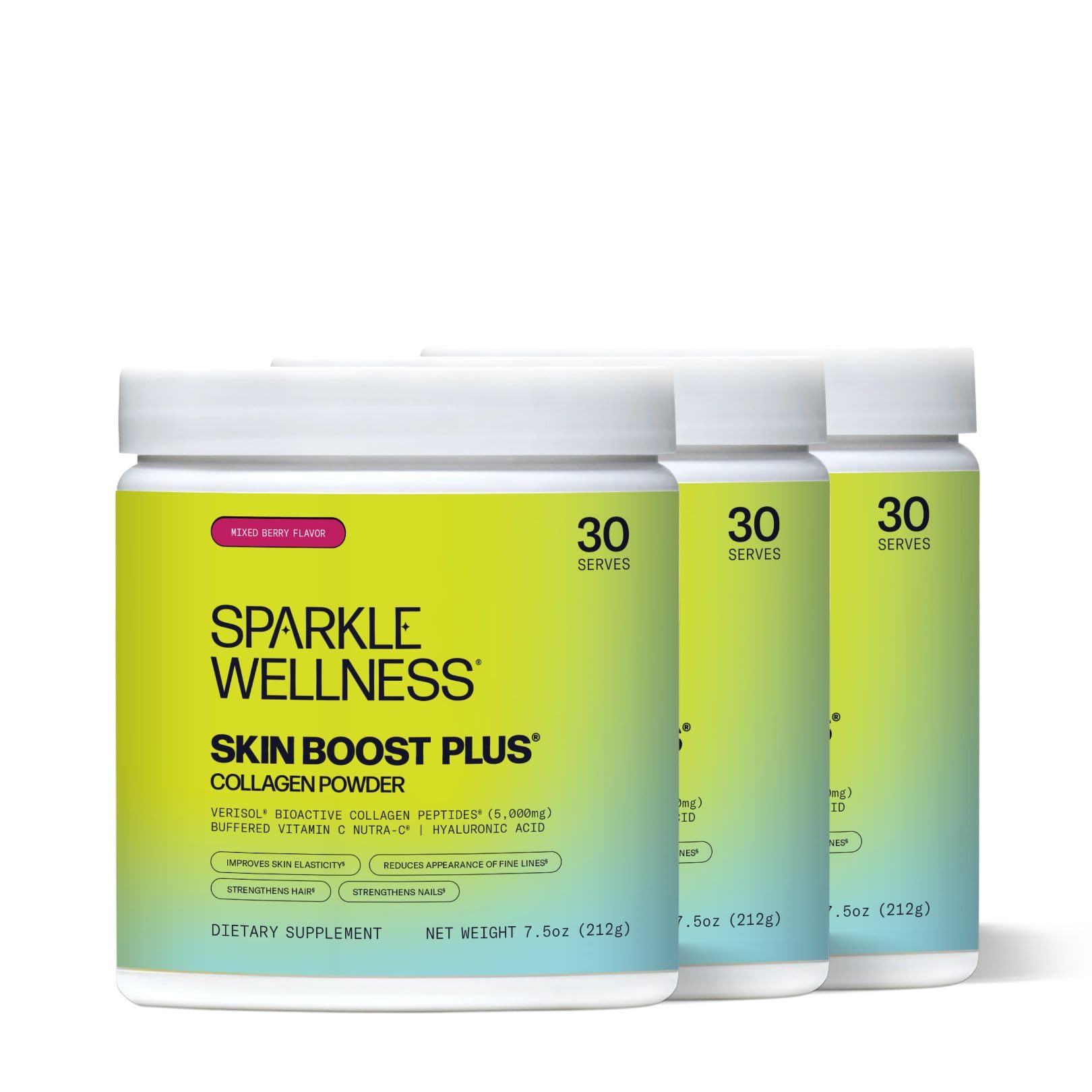 Sparkle Wellness Skin Boost Plus Mixed Berry 3 Pack 30 | Desertcart ...