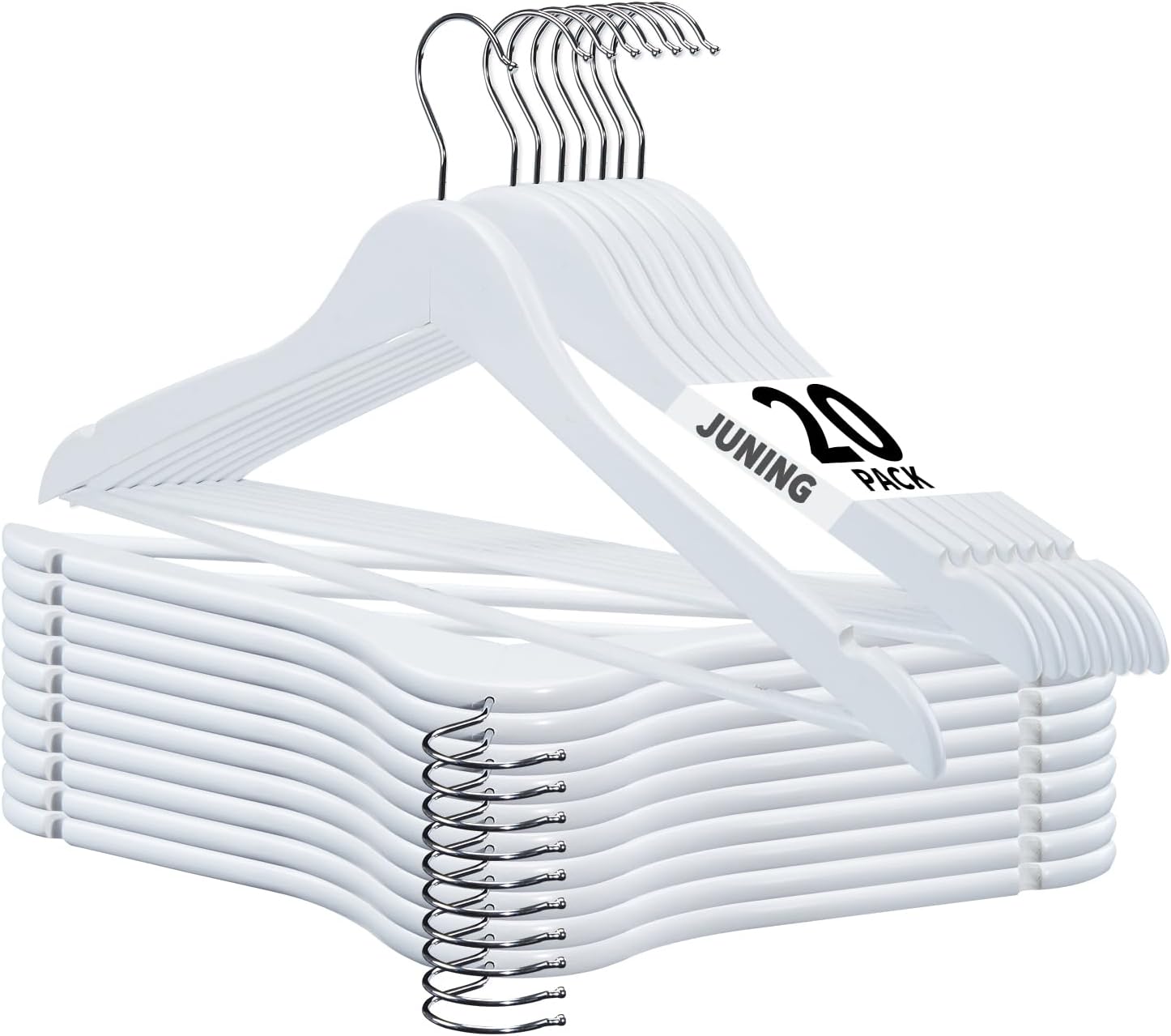 Amazon.com: Wooden Hangers 20 Pack - 360-Degree Rotatable Hook - Smooth ...