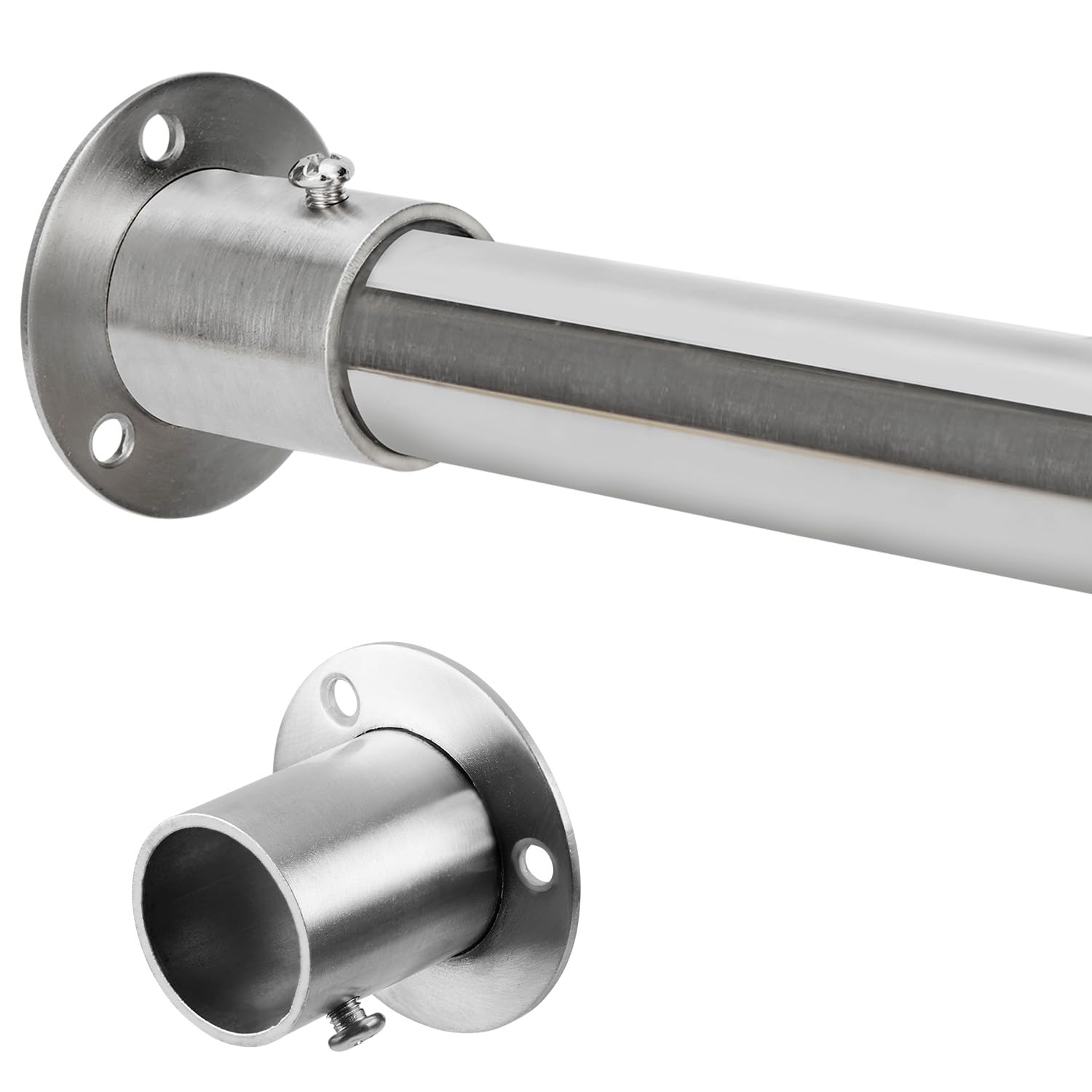 Snapklik.com : Luvenia Silver Closet Rod For Hanging Clothes, 28 To 74 ...