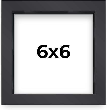 Amazon.com - 6x6 Shadow Box Frame Contemporary Black Finish | 3/4 ...