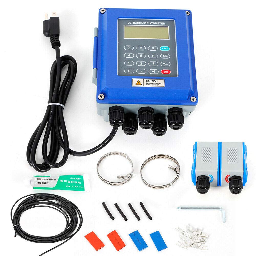 Portable Ultrasonic Flow Meter w/Transducers TUF-2000B + TM-1 Digital ...