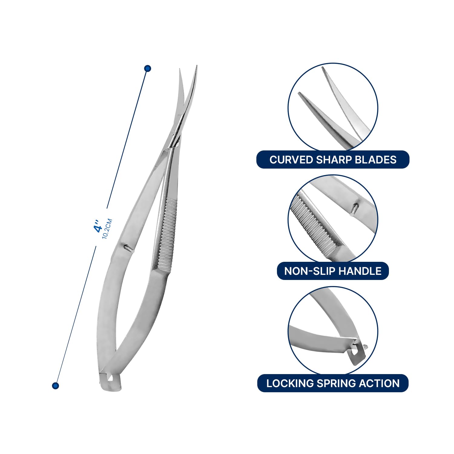 Snapklik.com : Noyes Micro Iris/Castroviejo Scissor 4.50" Curved ...