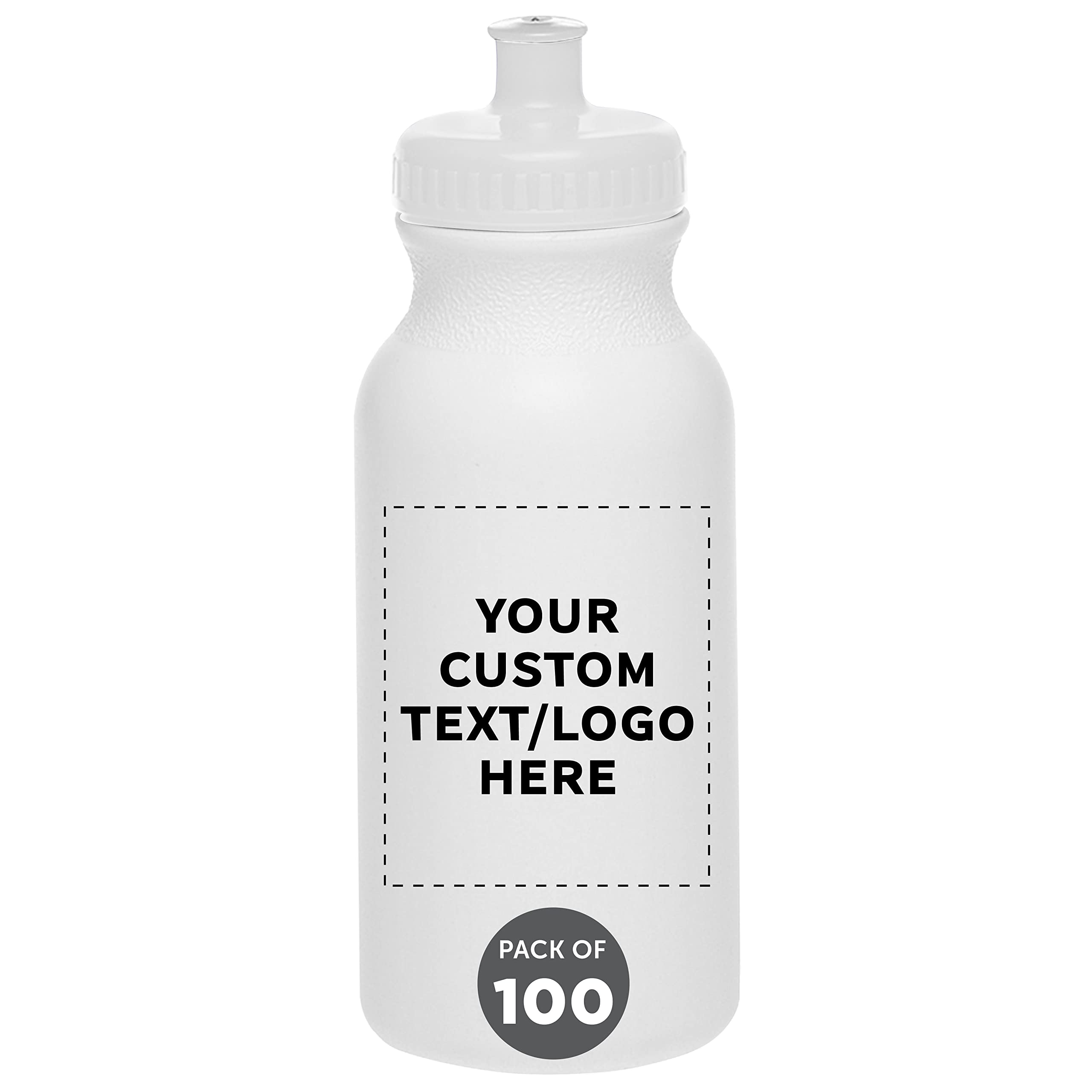 Amazon.com: DISCOUNT PROMOS Custom White Water Bottles with Push Cap ...