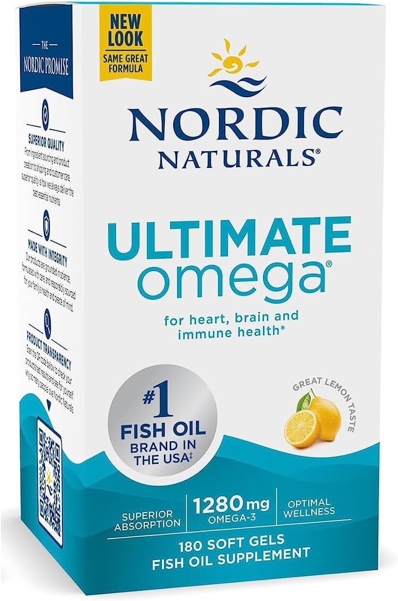 Amazon.com: Nordic Naturals Ultimate Omega 2X, Lemon Flavor - 180 Soft ...