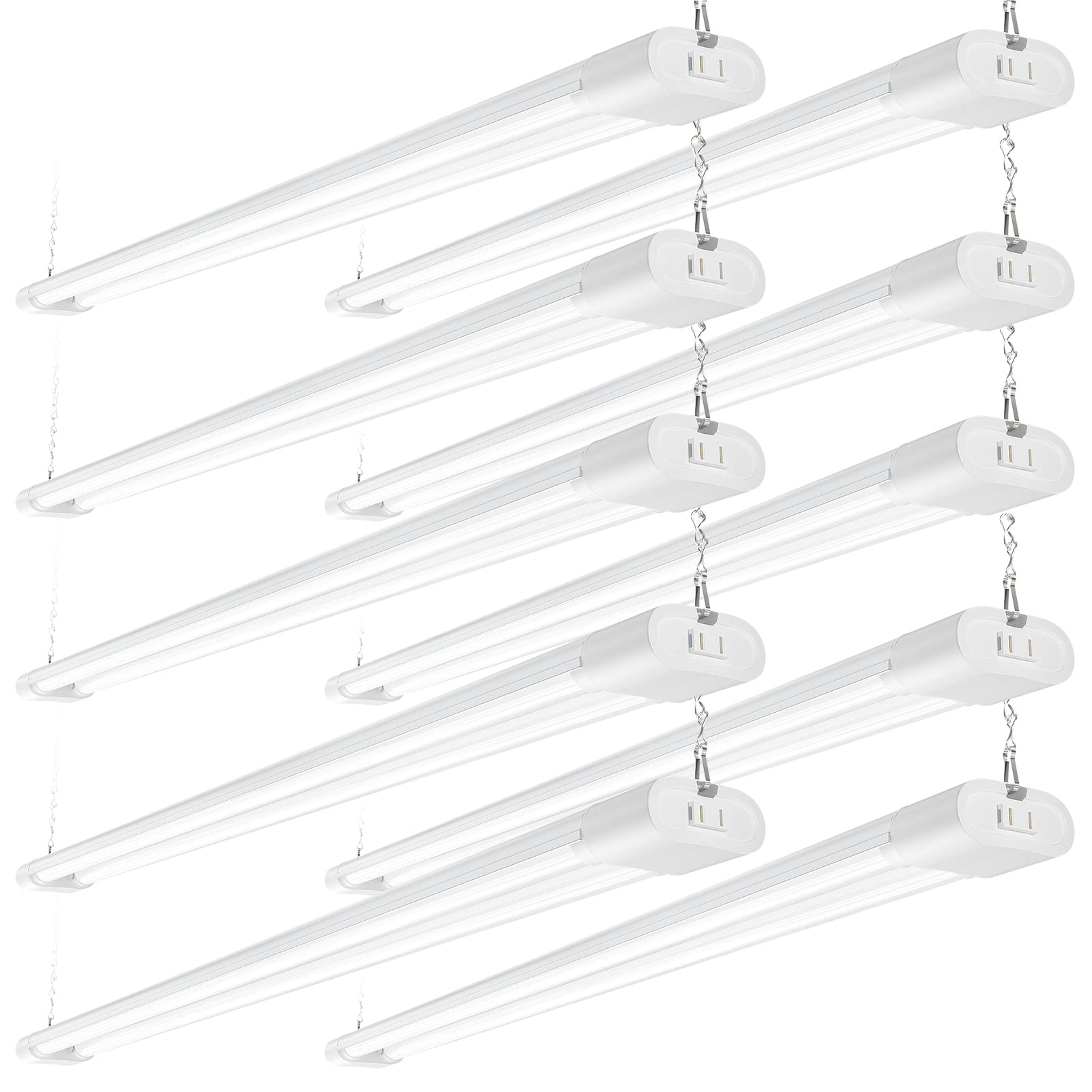 Ensenior 10 Pack Linkable LED Utility Shop Light, 4 FT 4400lm, 36W ...