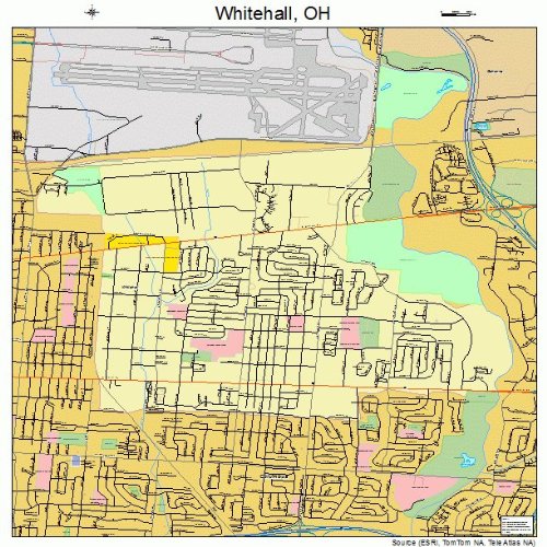 Large Street & Road Map of Whitehall, Ohio OH - Printed poster size ...