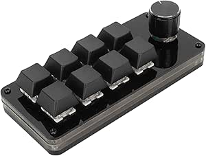 Amazon.co.jp: Macro Mechanical Keyboard, Mini 8 Key Keypad Hot Swappable Wired Connection Blue ...