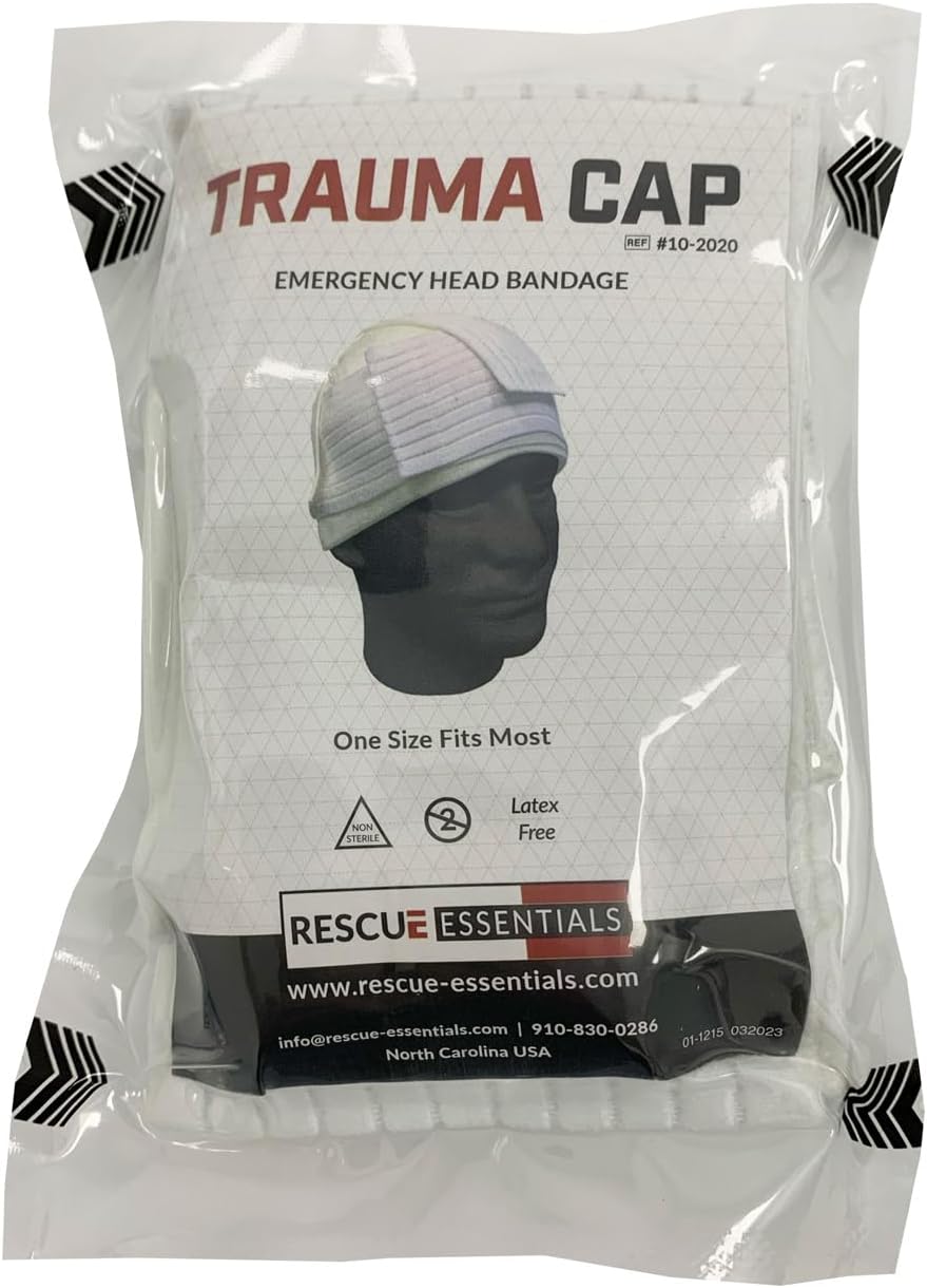 Amazon.com: Rescue Essentials First Aid Trauma Cap Emergency Head Bandage : Health & Household
